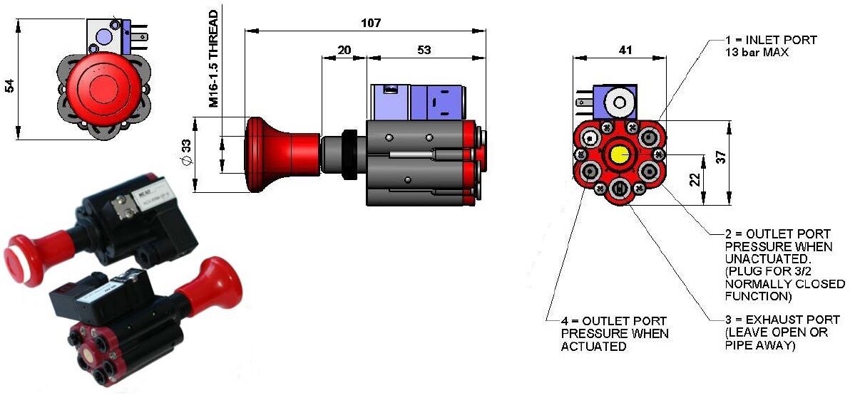 PTO PANEL/DASH MOUNTED AIR CONTROL VALVE WITH HANDBRAKE INTERLOCK – VHS ...